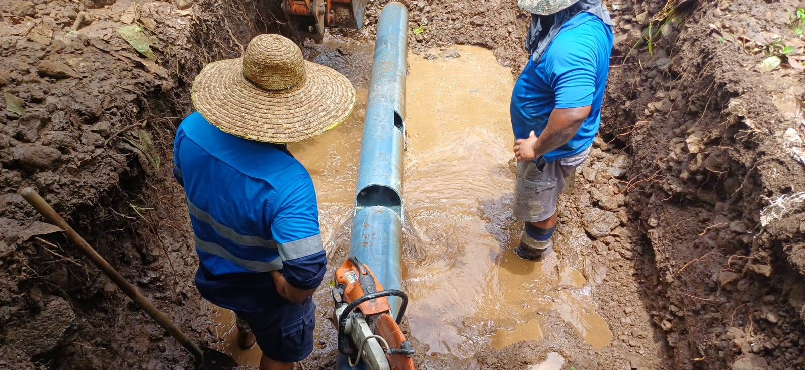 Galuega faaleleia ile laina paipa tele i Malie - Samoa Water Authority
